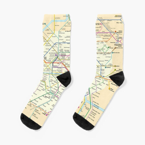 Dress Socks Paris, France Metro Subway Tube Underground Map Novelty ...