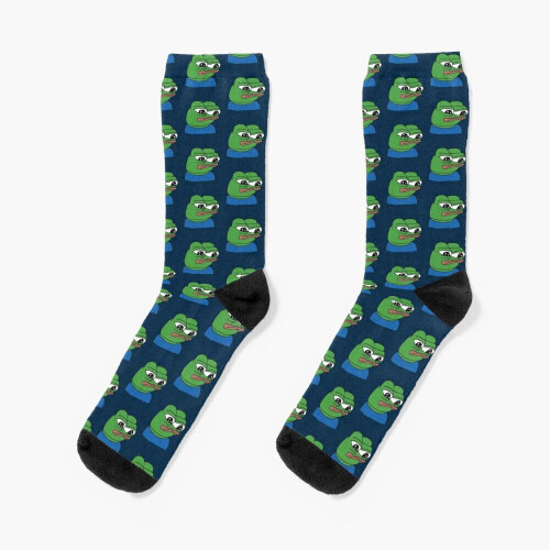 Dress Socks PepeTheFrog Apu Apustaja The Helper Wall eyed pepe Blue ...