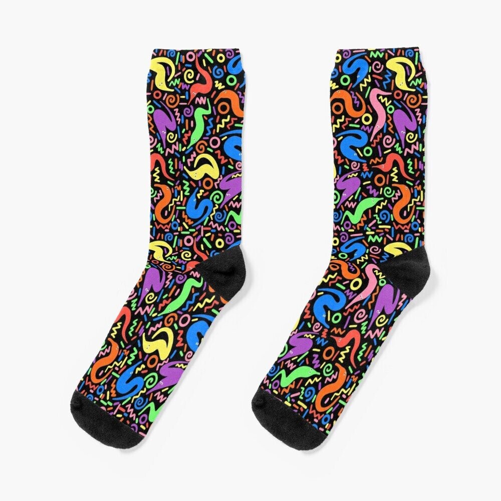 Dress Socks Worm on a String Retro Bowling Alley Carpet Novelty Fancy ...