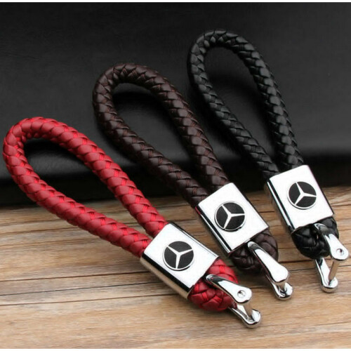 Leather Car Logo Car Key Chain Key Ring For Mercedes-Benz AMG S-Class ...