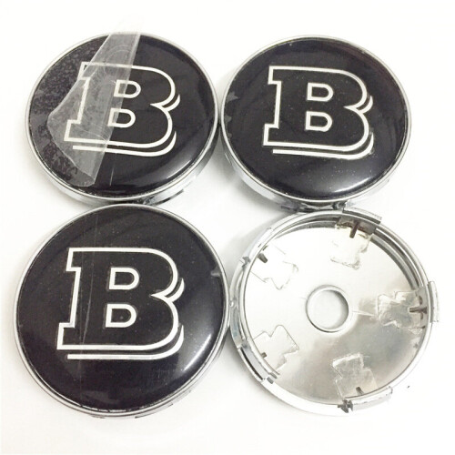 4x Mercedes Black Brabus Alloy Wheel Centre Hub Caps 60mm A B C E S M ...