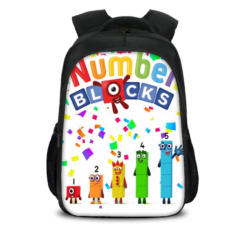 (StyleT) Numberblocks Kids Backpack School Bag Travel Rucksack Large ...