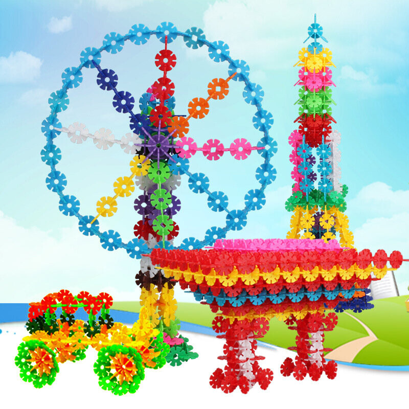 Brain Flakes Creative Building Toy, 500 Interlocking Plastic Discs with ...