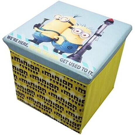 Minion Made Despicable Me Storage Stool Cube with Padded Lid Ages 3+ on ...