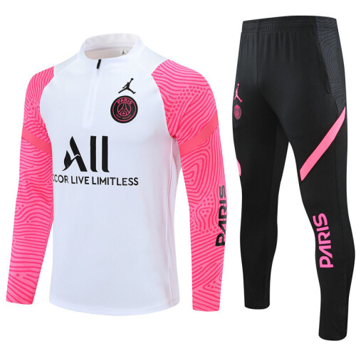 (M) 2021 PSG Football Training Suit Long Sleeve Tracksuit White/Pink on ...