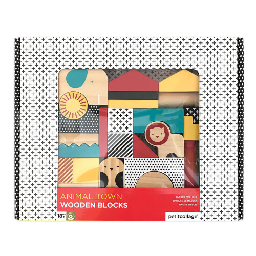 Petit Collage Animal Town Wooden Blocks on OnBuy