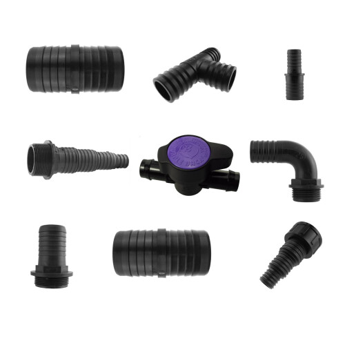 (Straight connector, 32mm - 1.25" BSPM) Flexible Pond Hose Pipe Fitting ...