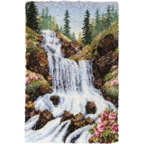 (81x61cm, Blank Canvas) Rug Making Latch Hooking Kit | Waterfalls (5 ...