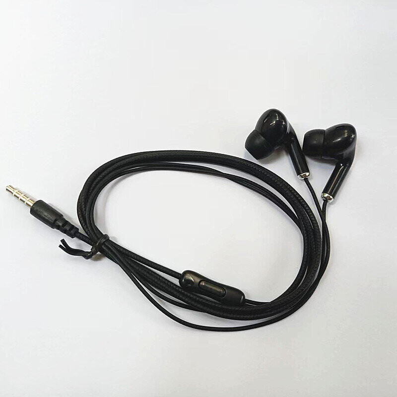 (a-Black) 1 Pcs With Microphone 3.5mm Earphone 6 Colors In-Ear Wired ...