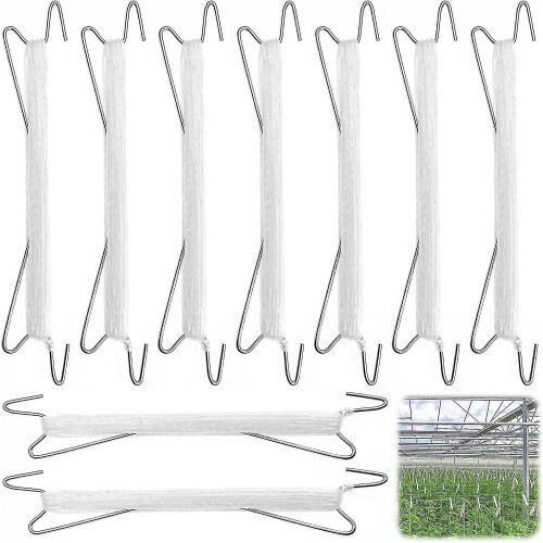 10 Pieces Tomato Hooks Tomato Hooks With 10m Rope Plant Traction Rope ...