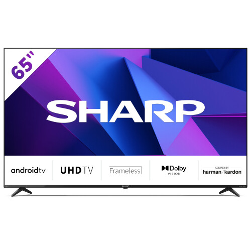 Sharp 65" 4K UHD Android Smart Frameless TV with Dolby HDR and Google ...
