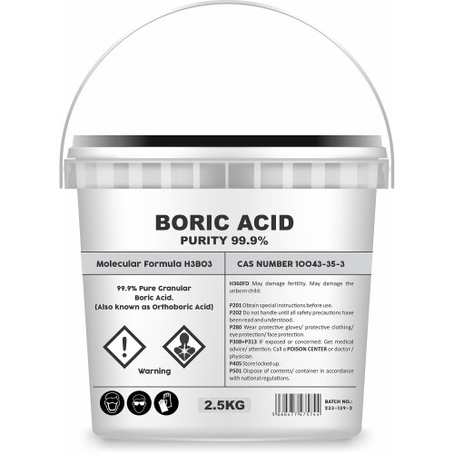 (2.5Kg) Boric Acid 99.9% Hydrogen Borate Acid PSN Bucket on OnBuy