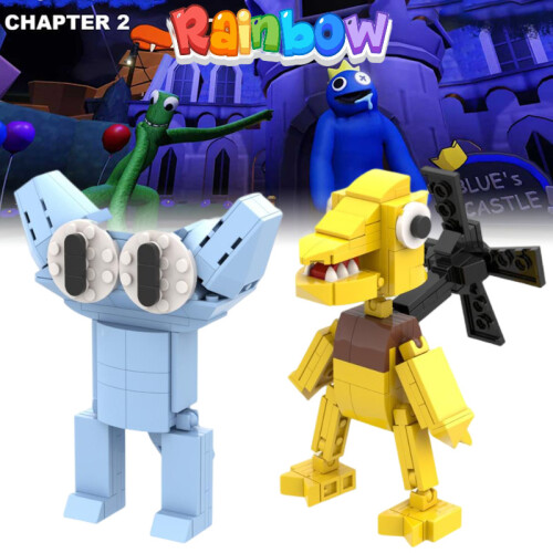 Friends Yellow Rainbow Cyan Building Blocks Diy Puzzle Toys Abs Kids ...