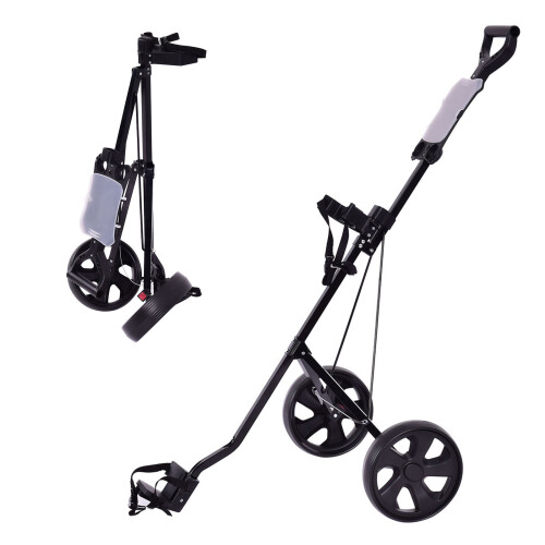 Golf Cart 2 Wheel Foldable Golf Trolley Push Pull Cart with Scoreboard ...