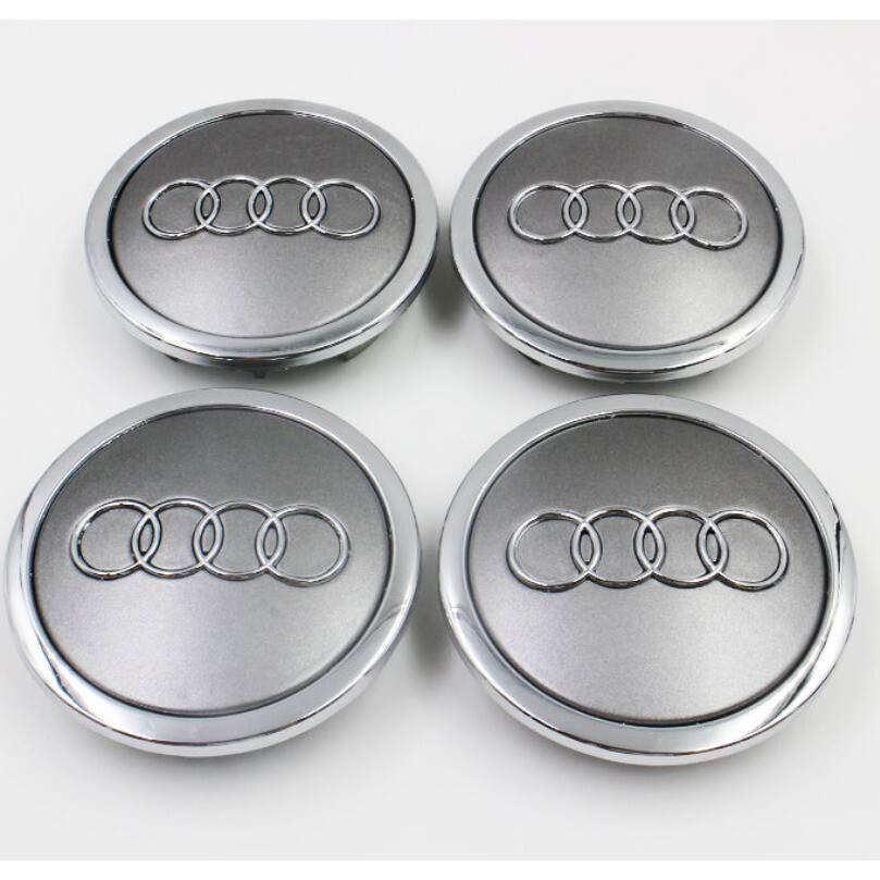 4 x AUDI GREY 77MM ALLOY WHEEL CENTRE CAPS HUB BADGES EMBLEM Q5 Q7 on OnBuy