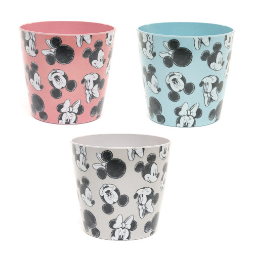 Disney Plant Pot Set Of 3 Eco Garden Eco-Pot Minnie & Mickey Mouse on OnBuy