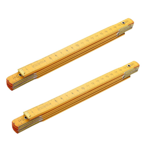 2X Portable Carpenter Wooden Folding Ruler 100cm/39Inch on OnBuy