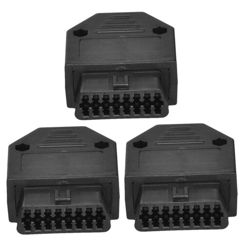 3X OBD2 OBD II 16 Pin Connector Socket Diagnostic Tool Adapter OBD Connector + Enclosures ...