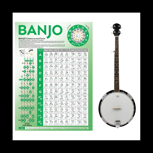 Banjo Chord Chart Cheat Sheet for Beginner,Banjo Practice Chords Scale ...