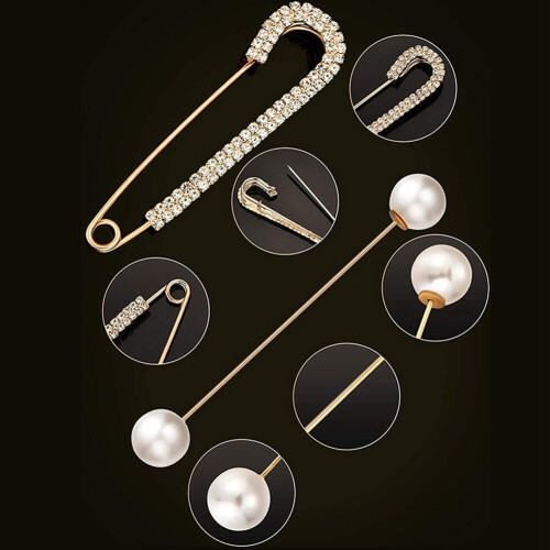 12 Pieces Sweater Shawl Clips Set, Include Double Faux Pearl Brooch ...