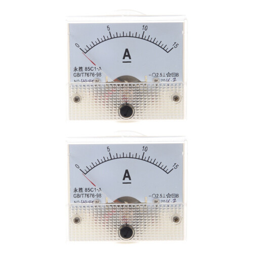2X 85C1 DC 0-15A Rectangle Analog Panel Ammeter Gauge on OnBuy