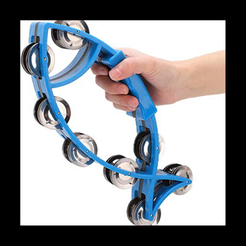 Hand Tambourine Bell Fish Shaped Hand Bell ABS Metal Double Tambourines ...