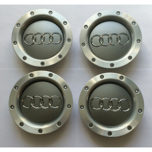 4pcs 147mm Audi Gray Wheel Center Caps Hubcaps Rim Caps 8D0601165K