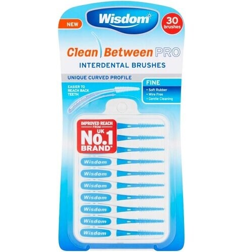 Wisdom Clean Between Pro Interdental Brushes Fine Blue 30 Brushes on OnBuy