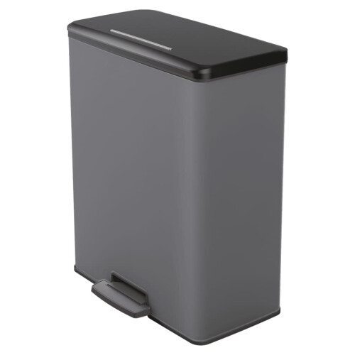 Curver Duo Pedal Bin Deco 26L+26L Cool Grey Duo Trash Can Waste ...