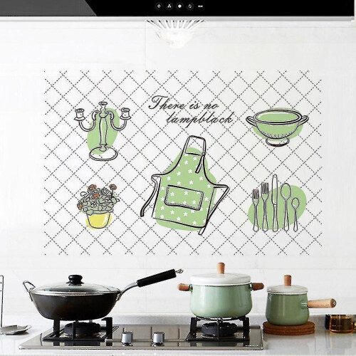 Colorful Culinary Tools Oilproof Kitchen Sticker Diy Wall Decal Dining ...