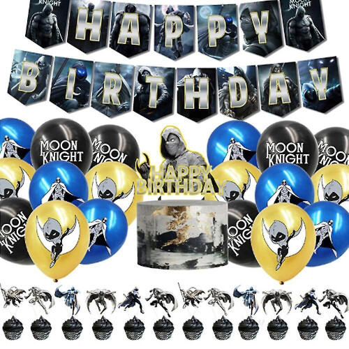 Moon Knight Superhero Themed Birthday Party Decoration Balloons Banner ...