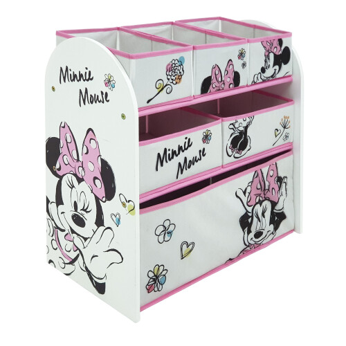 Minnie Mouse Classic Wooden Toy Organiser with 6 Storage Bins on OnBuy