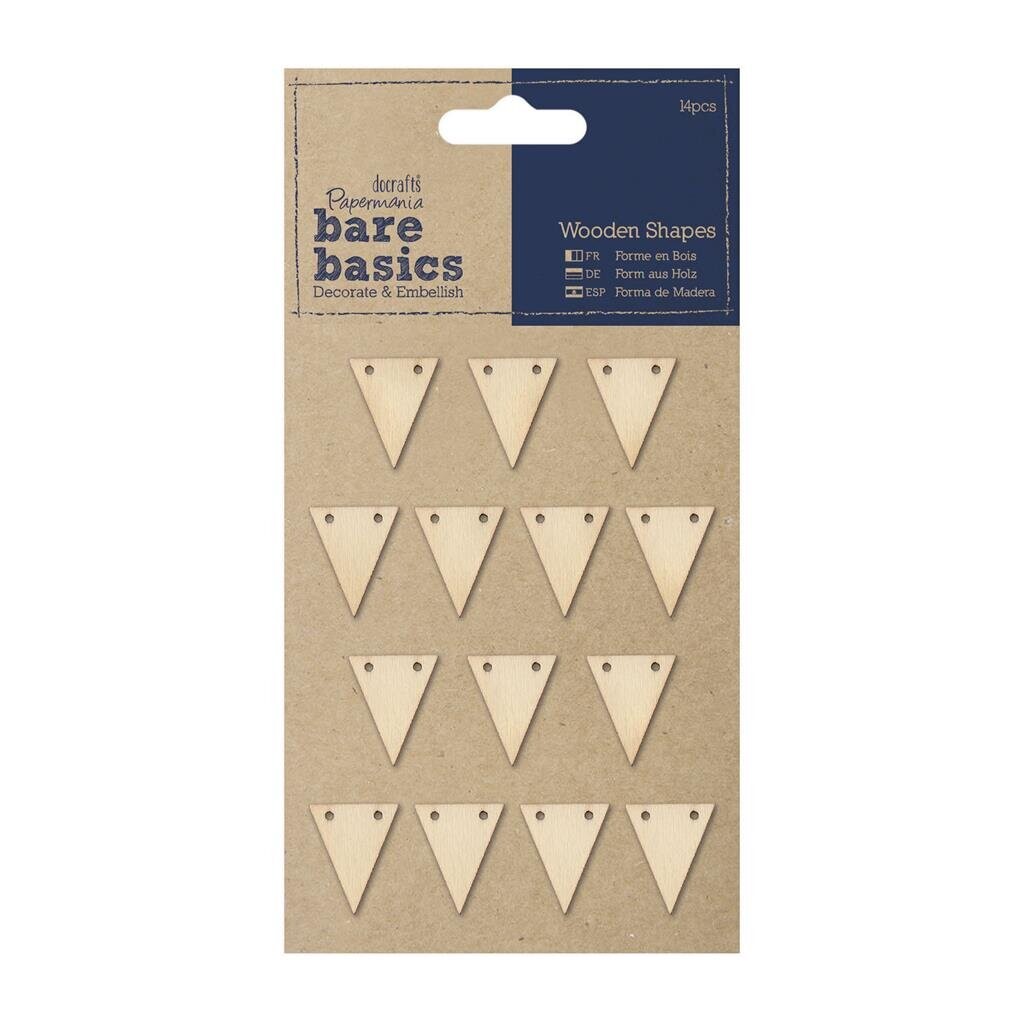 Bare Basics Wooden Adhesive Shapes - Mini Flags (14pk) on OnBuy