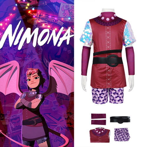 Girls Nimona Cosplay Costume Animated Film Theme Halloween Clothing ...