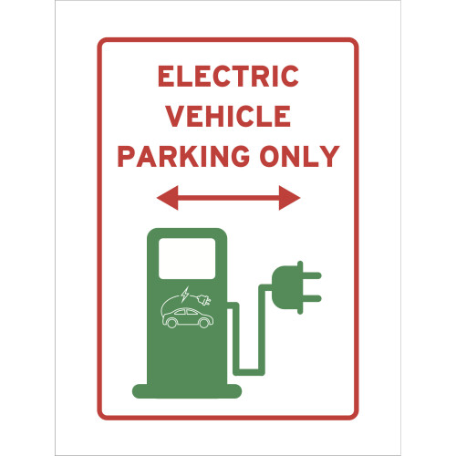 Red Electric Vehicle Parking Only Sign Graphic EV Car Reserved on OnBuy
