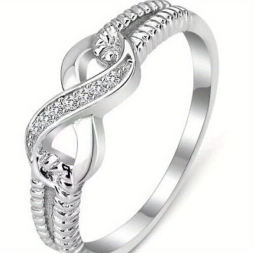 1pc Infinity Symbol Platinum Rhinestone Ring on OnBuy