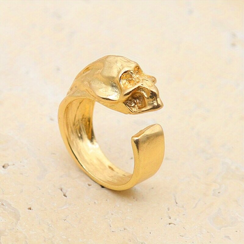 Vintage Style Ring For Men Skull Ring Punk Style Ring Open Adjustable ...