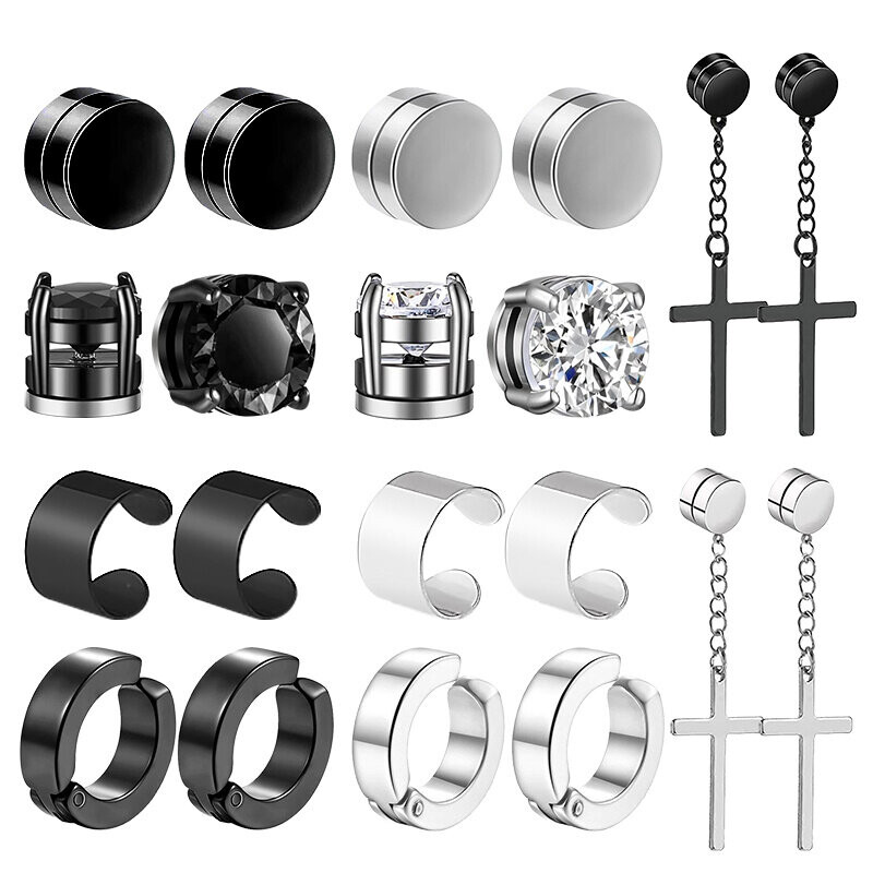 10pairs Magnetic Stud Earrings For Men Stainless Steel Magnetic ...