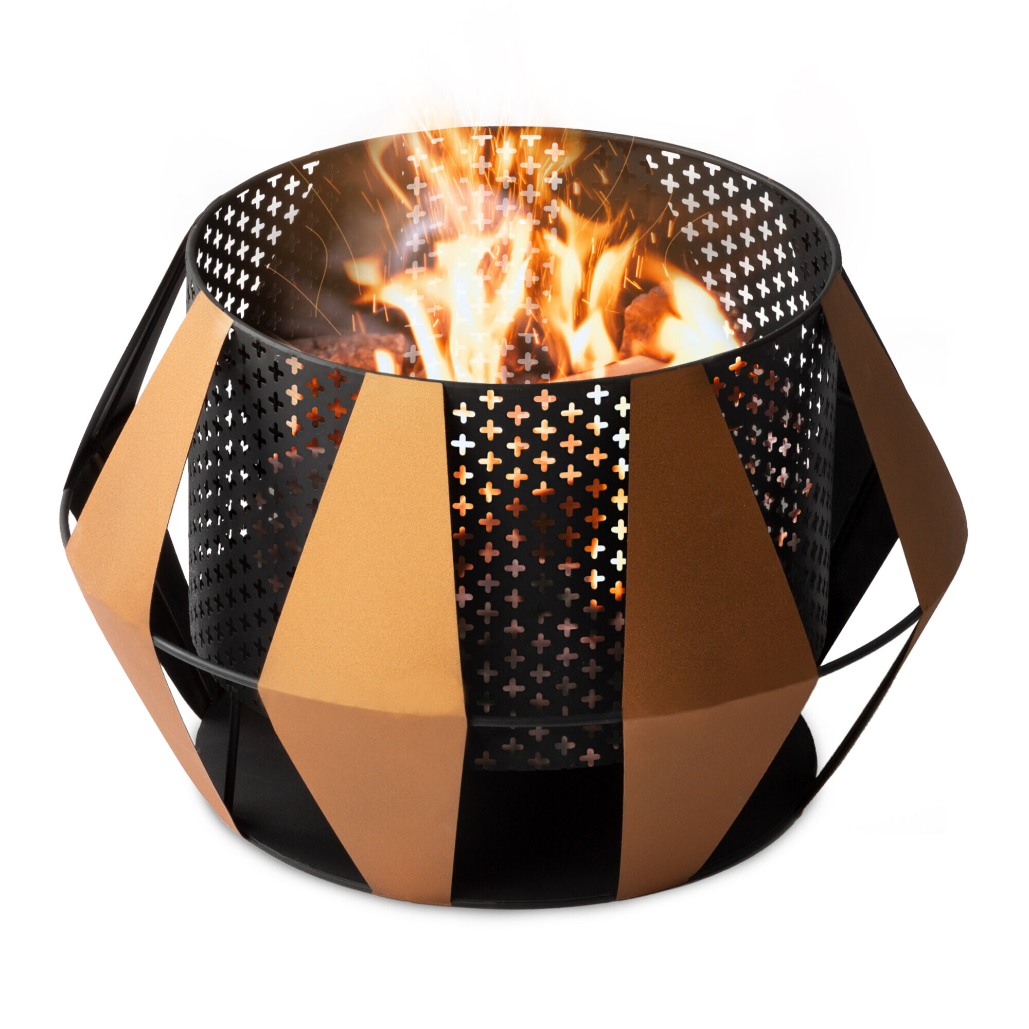LIVIVO Sunburst Fire Pit Brazier with Mesh Inner Walls on OnBuy