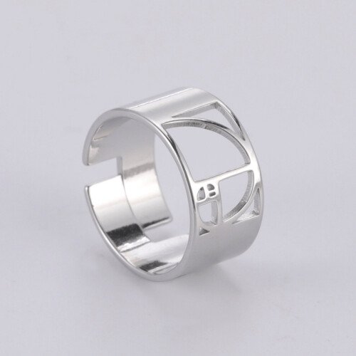1pc Mens Fibonacci Spiral Golden Ratio Ring Sacred Geometry Math ...