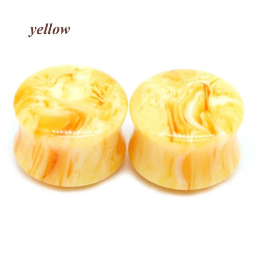 2pcs Creative Brownacrylic Round Ear Plugs High Ear Piercing Expanders ...