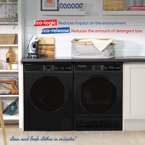 Russell Hobbs Washing Machine 8kg 1400rpm Black Freestanding RH814W111B ...