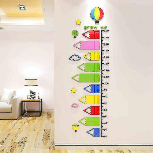 Cartoon Pencil Acrylic 3d Height Chart Self Adhesive Height Measure ...