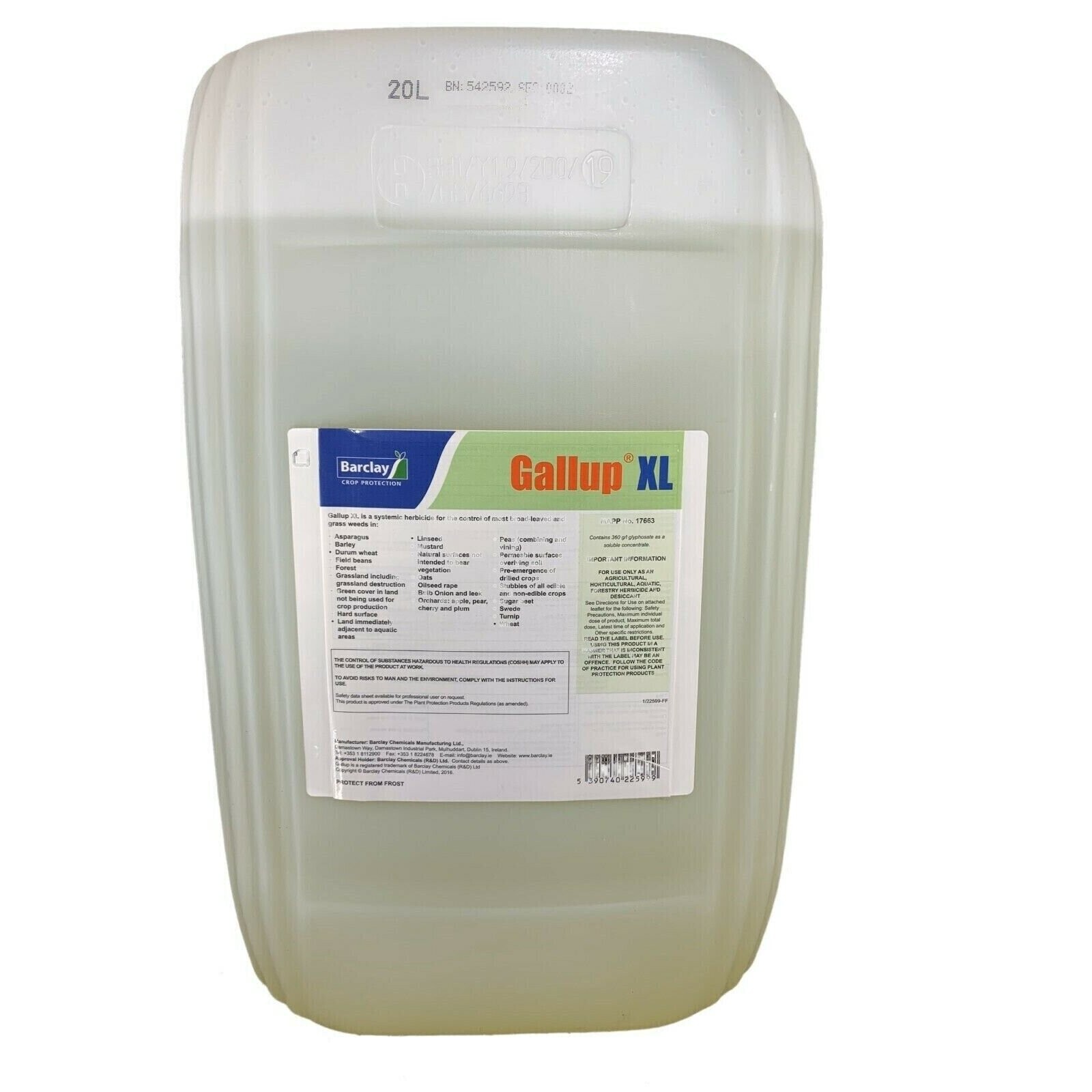 20L GALLUP XL PROFESSIONAL STRENGTH GLYPHOSATE 360g/L TOTAL WEED KILLER on OnBuy