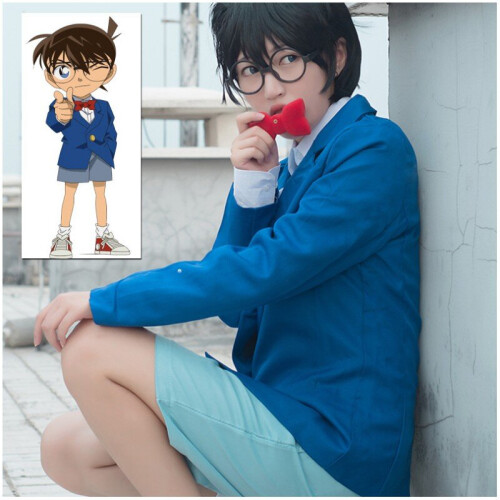 Detective Anime Conan Cosplay Costume Shinichi Kudou Edogawa Clothes ...