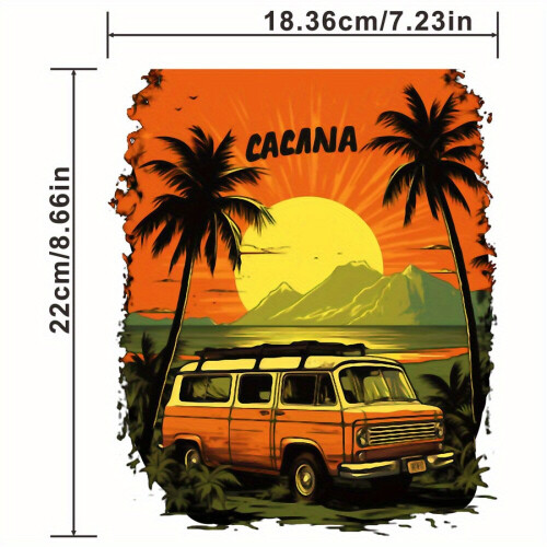 A Vintage Van Travelingretro Decals For Men Heat Transfer Patches Heat ...