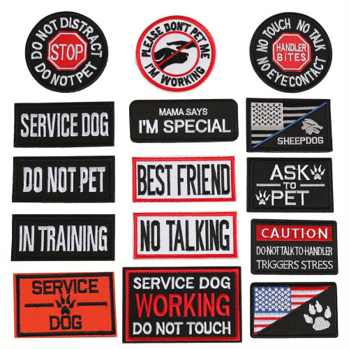 J CARP 15pcs Service Dog Patches For Men Tactical Pet In Training ...