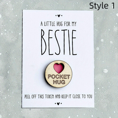 1pc Wooden A Little Hug For My Bestie Pocket Hug Bestie Hug Token Gift ...