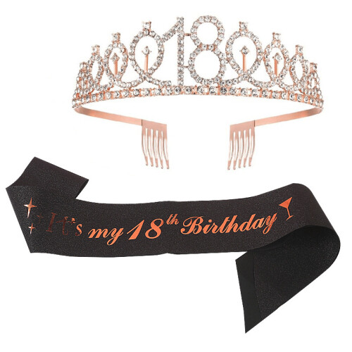 18th birthday crown and sash store