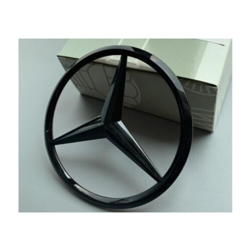 90mm Sticker Mercedes-Benz Trunk Bright black Star Emblem Badge Logo on ...